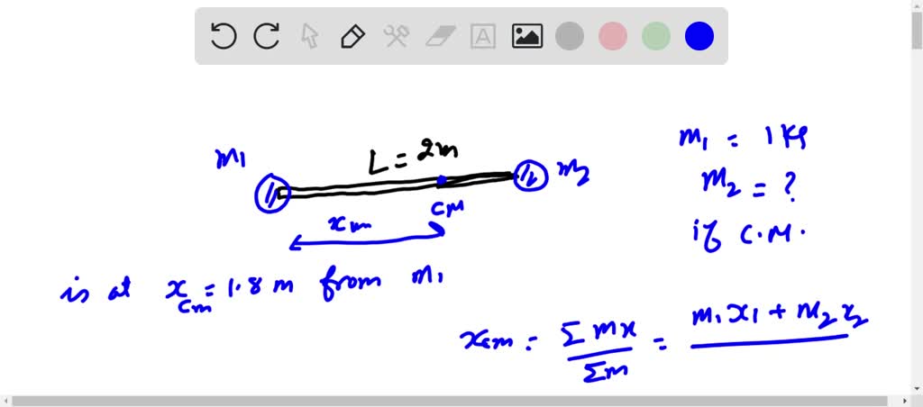 SOLVED: 1.A 2.00 m rod of negligible mass connects two small objects. The mass of one object is ...