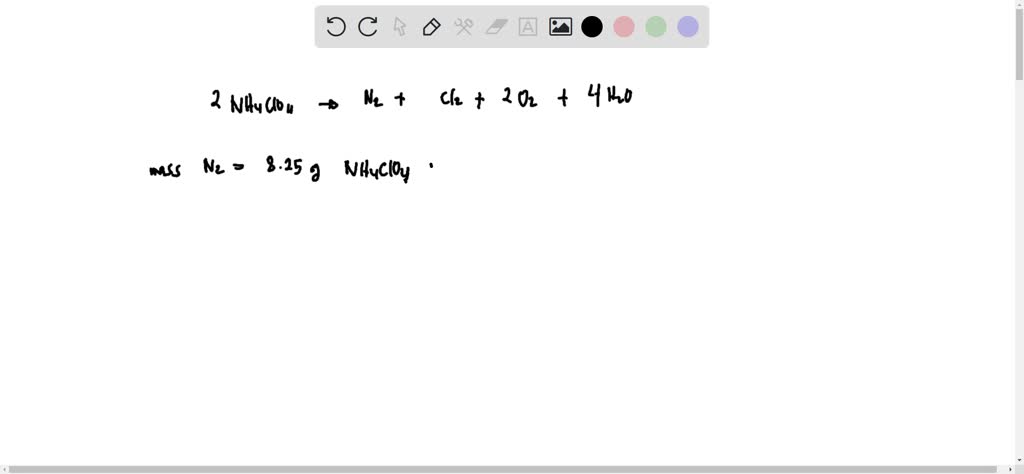 SOLVED: Ammonium perchlorate (NH4ClO4) is the solid rocket fuel used by ...