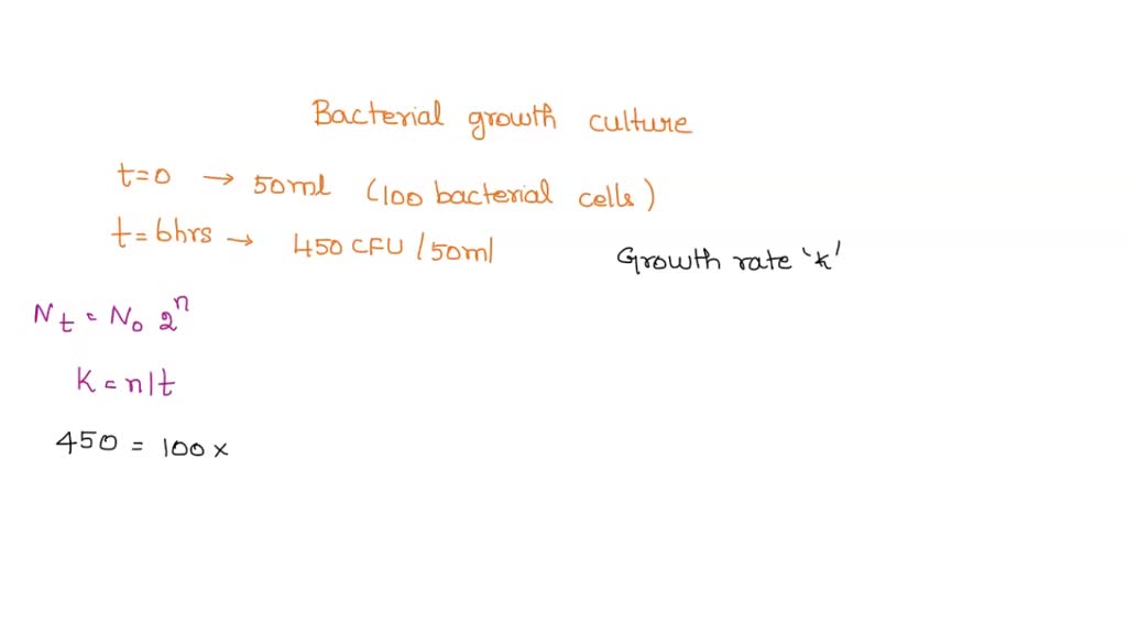 SOLVED: 4.A student is performing bacterial growth curve experiment: At ...