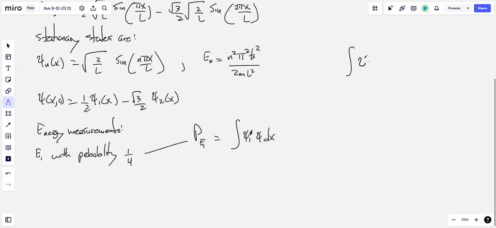 Solved A Particle Is Described By A Wavefunction Free Space With No External Potential You