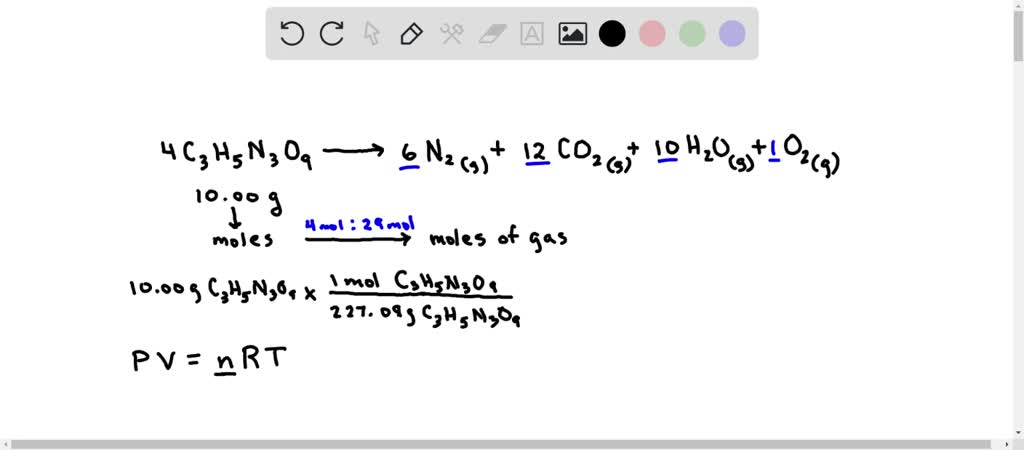 SOLVED: Nitroglycerin (C3H5N3O9) releases a large amount of energy and ...