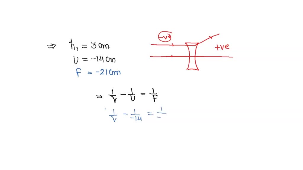SOLVED: An object of size 3cm is placed at 14 cm in front of a concave lens of focal length 21 ...