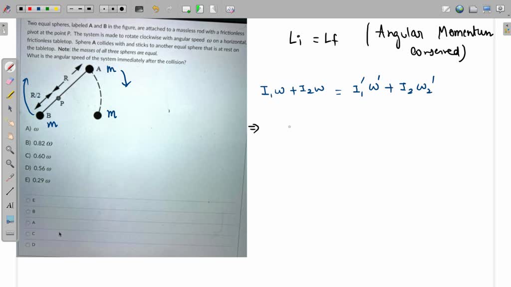 SOLVED: Two equal spheres labeled A and B in the hgure, are attached to ...