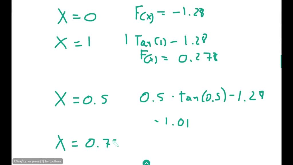 c) Find a positive root of the equation xtanx 1.28. correct to two ...