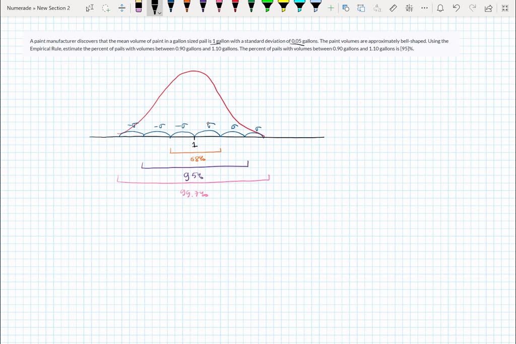 A paint manufacturer discovers that the mean volume of paint in a ...