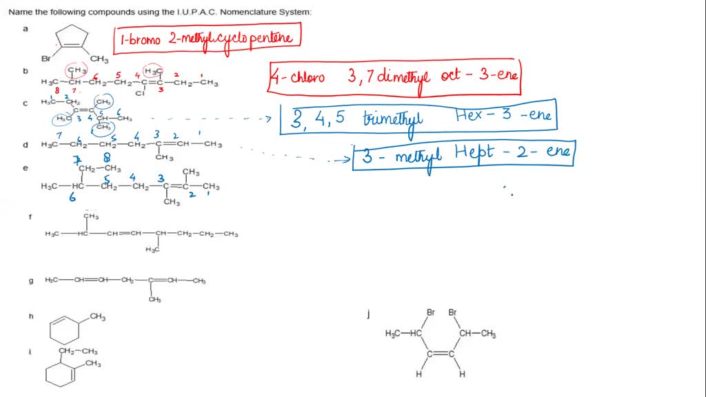 SOLVED: Name the following compounds (systematic nomenclature) Bond ...