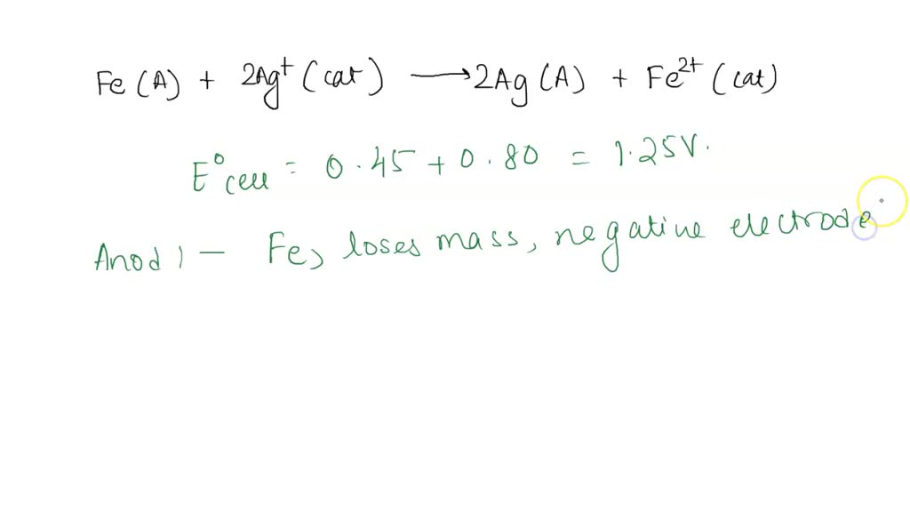 Solved An Electrochemical Cell Reduction Reaction Should Be Accompanied By An Oxidation
