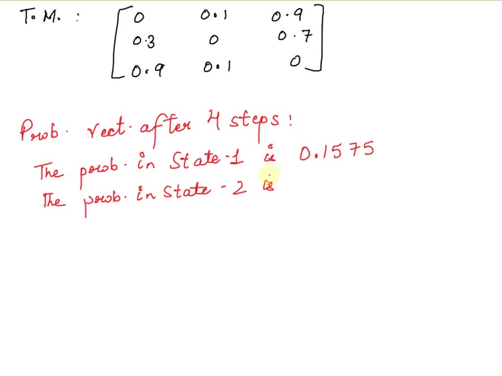 Solved 02 05 8 Points If M 08 05 Steady State Vector A Markov Matrix Modeling System 1051