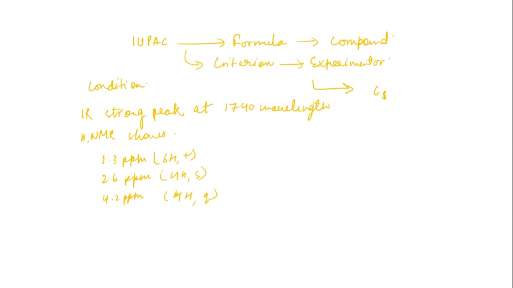 SOLVED: What is the IUPAC name for the compound that produces these ...