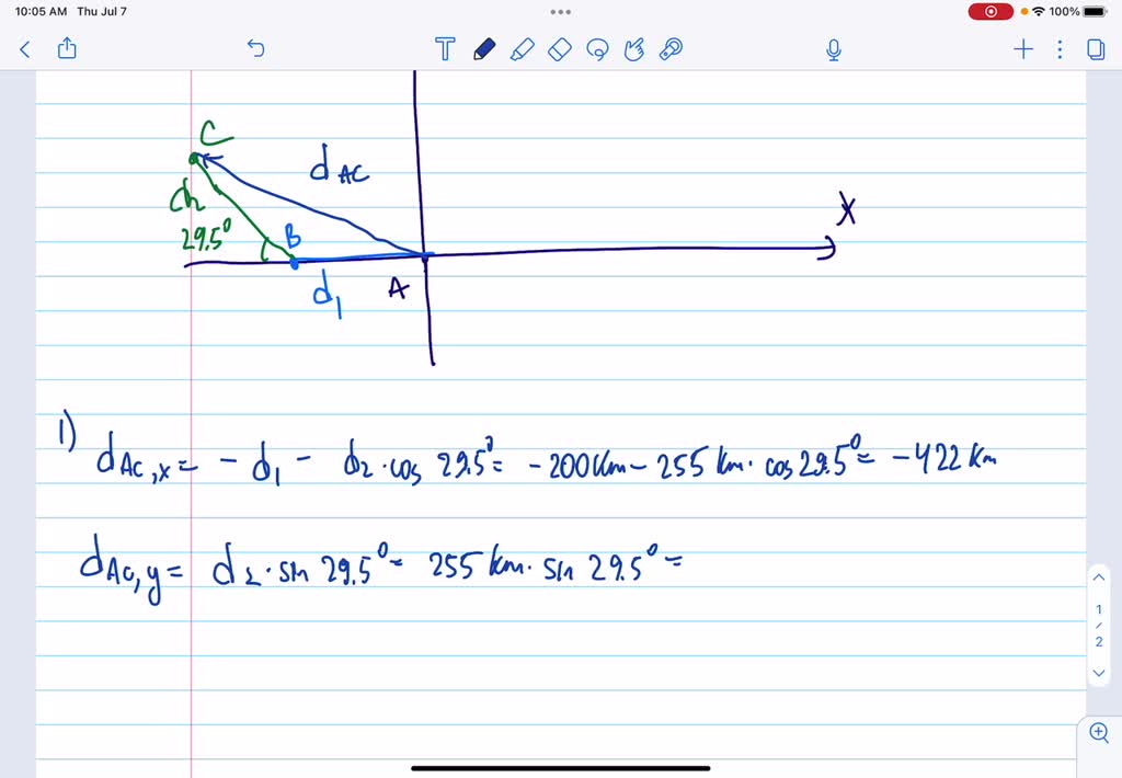 SOLVED: An airplane flies 200 km due west from city A to city B and ...