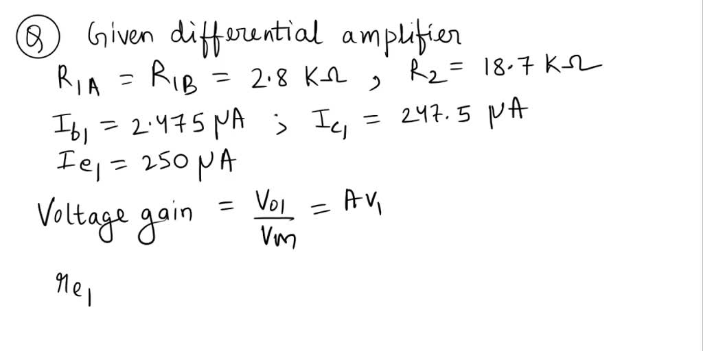 SOLVED: Consider the amplifier shown. Draw the corresponding small ...