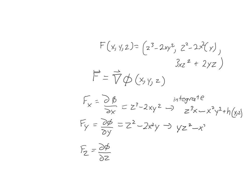 SOLVED: determine all of the potential functions of the vector field F ...