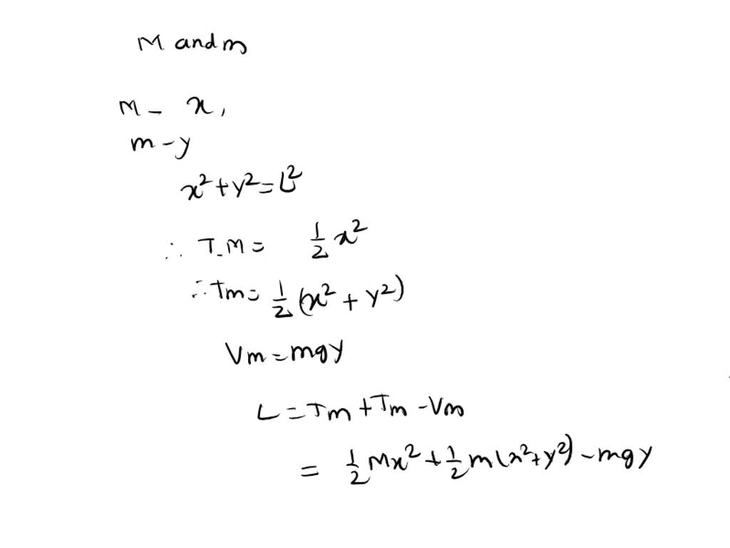 SOLVED: (2.1) Mass M is constrained to slide without friction on the track AB as shown in the ...