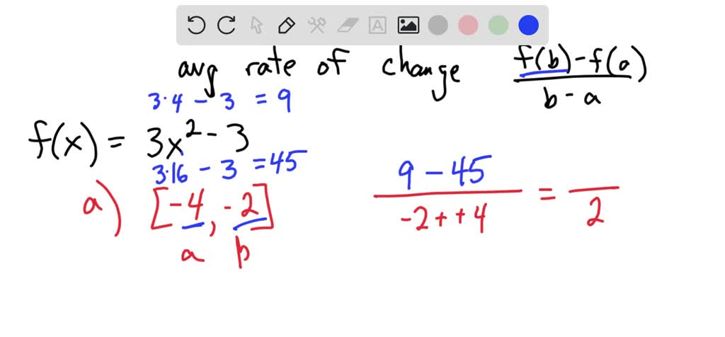 SOLVED Kdar Determine The Average Rate Of Change Of The Function On 