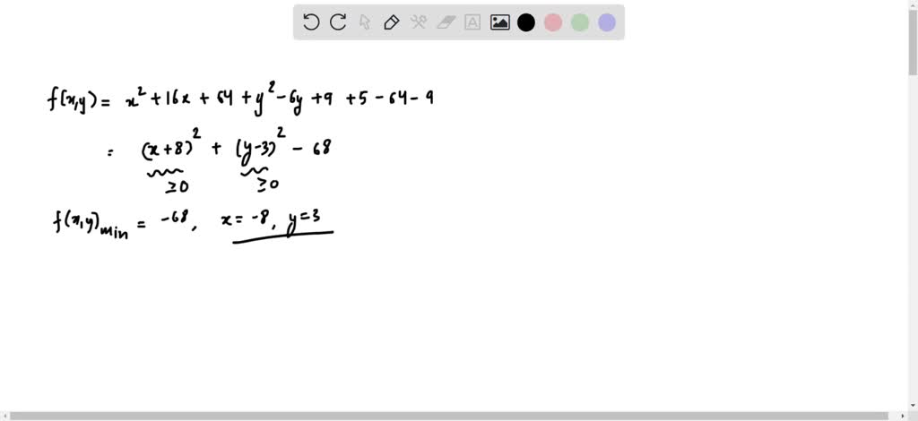 SOLVED: Identify any extrema of the function by recognizing its given form or its form after ...