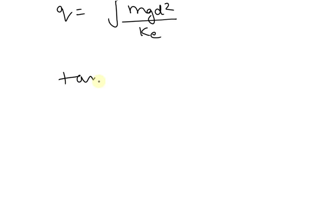 SOLVED: Text: 9.1.8 Hanging Charges Two identical spheres of charge q and mass m are each ...