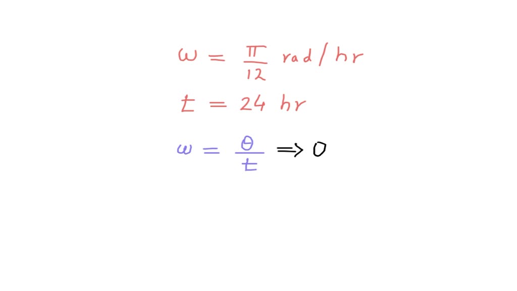 SOLVED: The angular velocity of a point on Earth is (π)/(12) radian per hour. Describe what ...