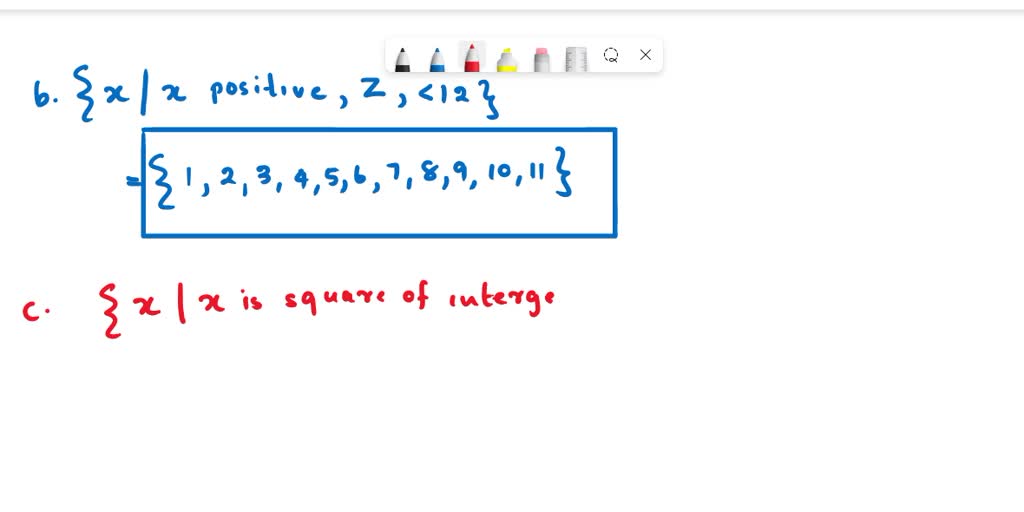 SOLVED: List the members of these sets 0) x Xis a real number such that x2 = 4 b) x /x is a ...