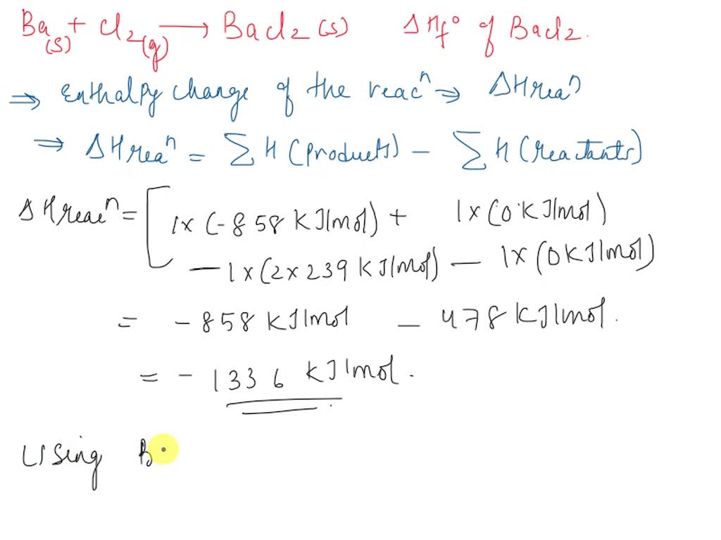 Use A Born Haber Cycle To Determine The Lattice Energy Of Bacl2 Then Determine The Lattice