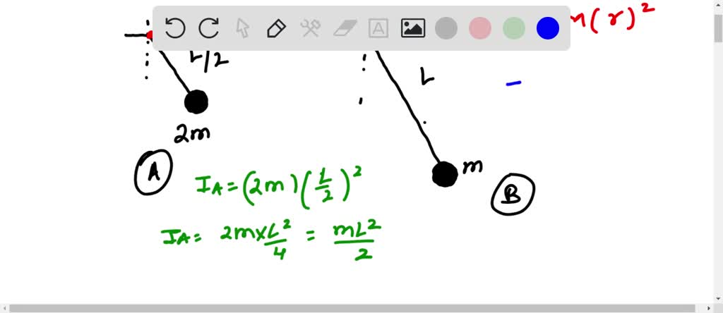 SOLVED: Two pendulums, A and B, with the masses and lengths shown are ...