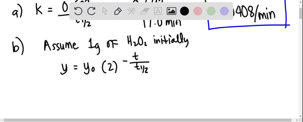 SOLVED: The decomposition of hydrogen peroxide is a first-order ...