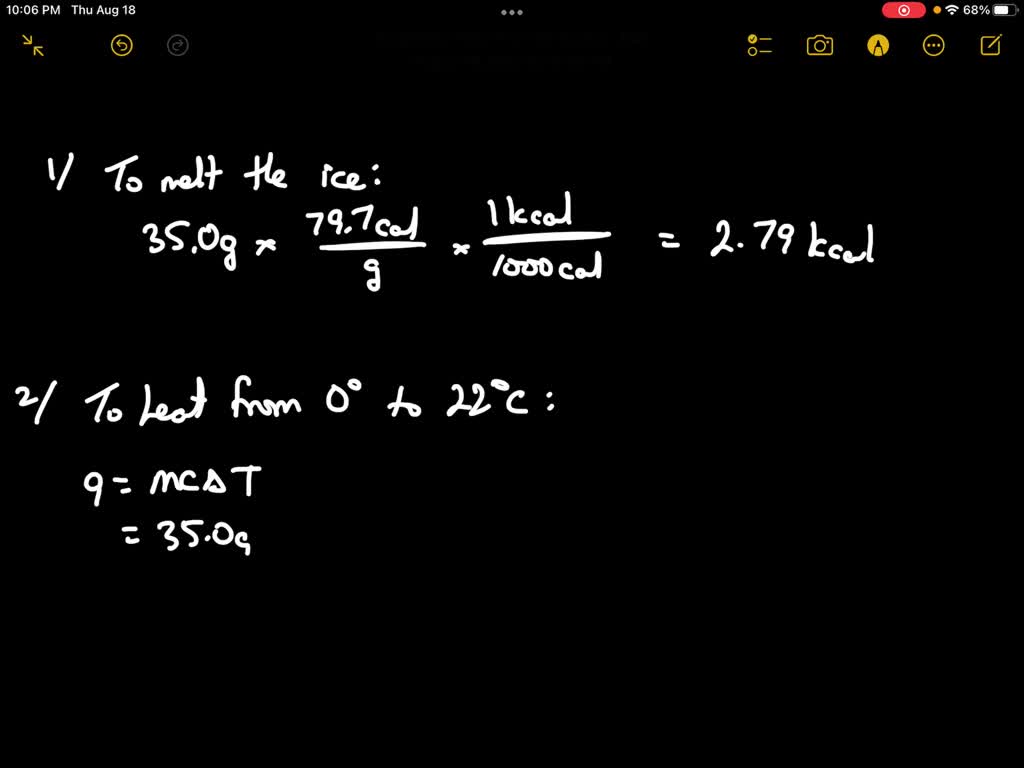 SOLVED: How much energy (in kcal) is required to heat 35.0 g of ice at ...