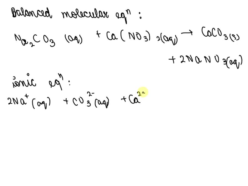 SOLVED: The net ionic equation of the addition of aqueous sodium ...