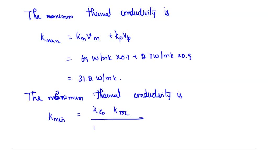 SOLVED: 4) Estimate the maximum and minimum thermal conductivity values ...
