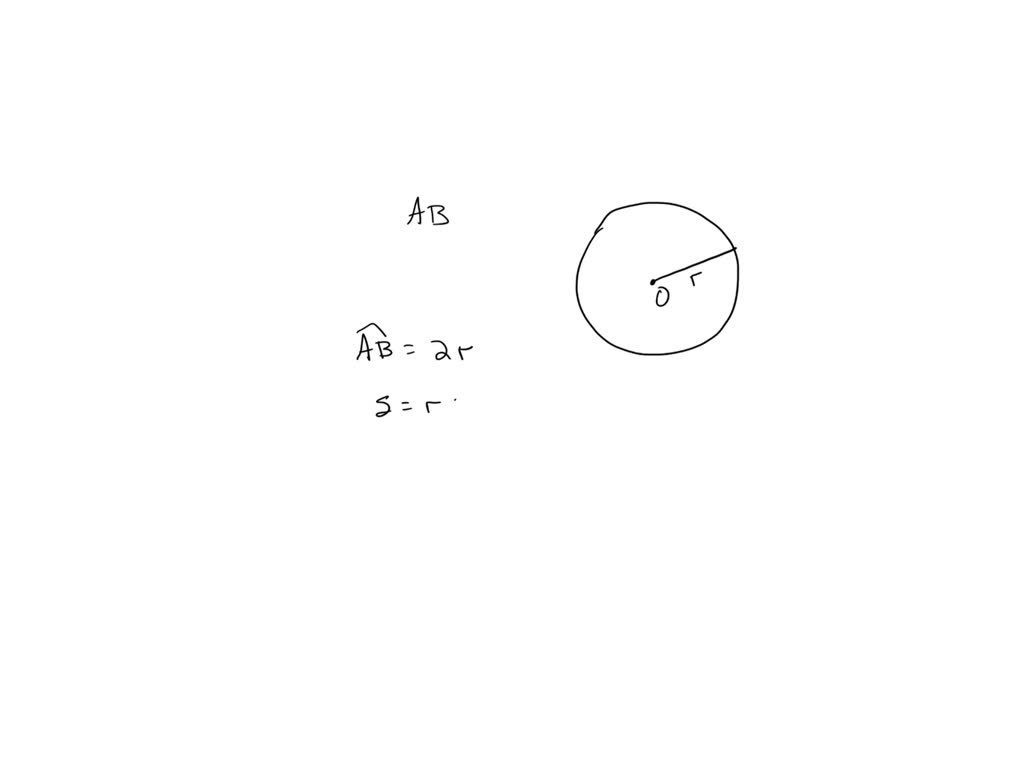 SOLVED: The length of arc AB of a circle with center at O is equal to ...
