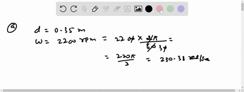 (a) A grinding wheel 0.35 m in diameter rotates at 2500 rpm. Calculate ...