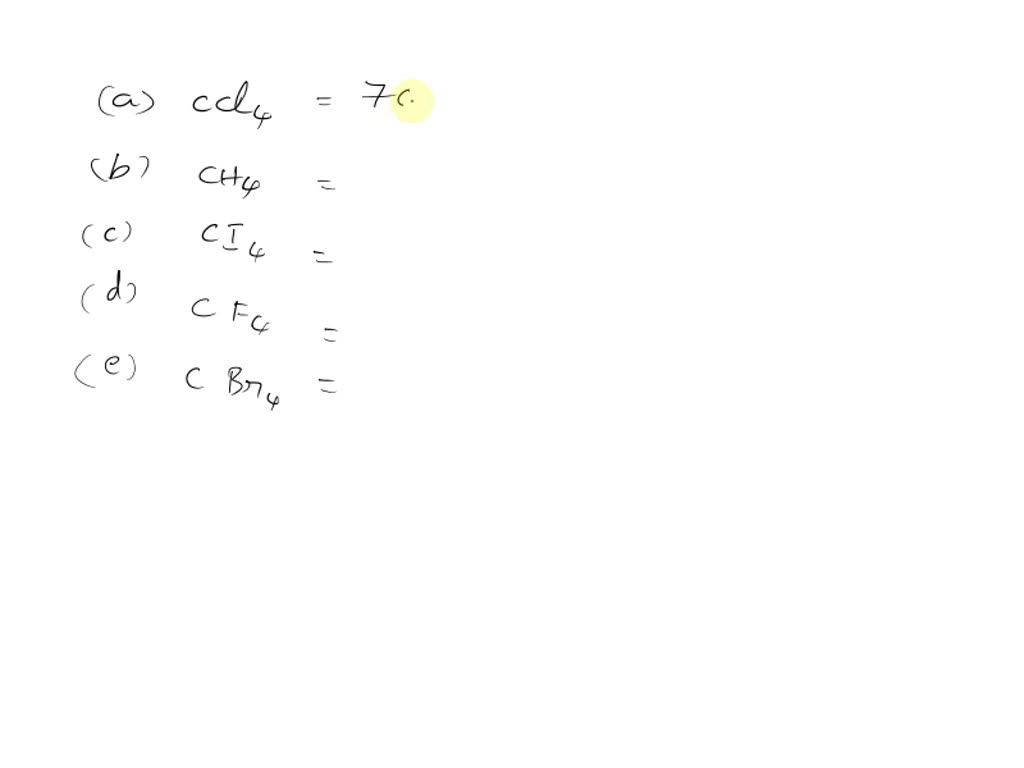 SOLVED: Which one of the following derivatives of methane has the ...