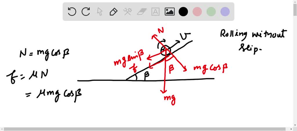 SOLVED: A Ball Rolling Uphill. A bowling ball rolls without slipping up ...