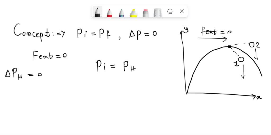 SOLVED: At the highest point in its parabolic trajectory, a shell explodes into two fragments ...