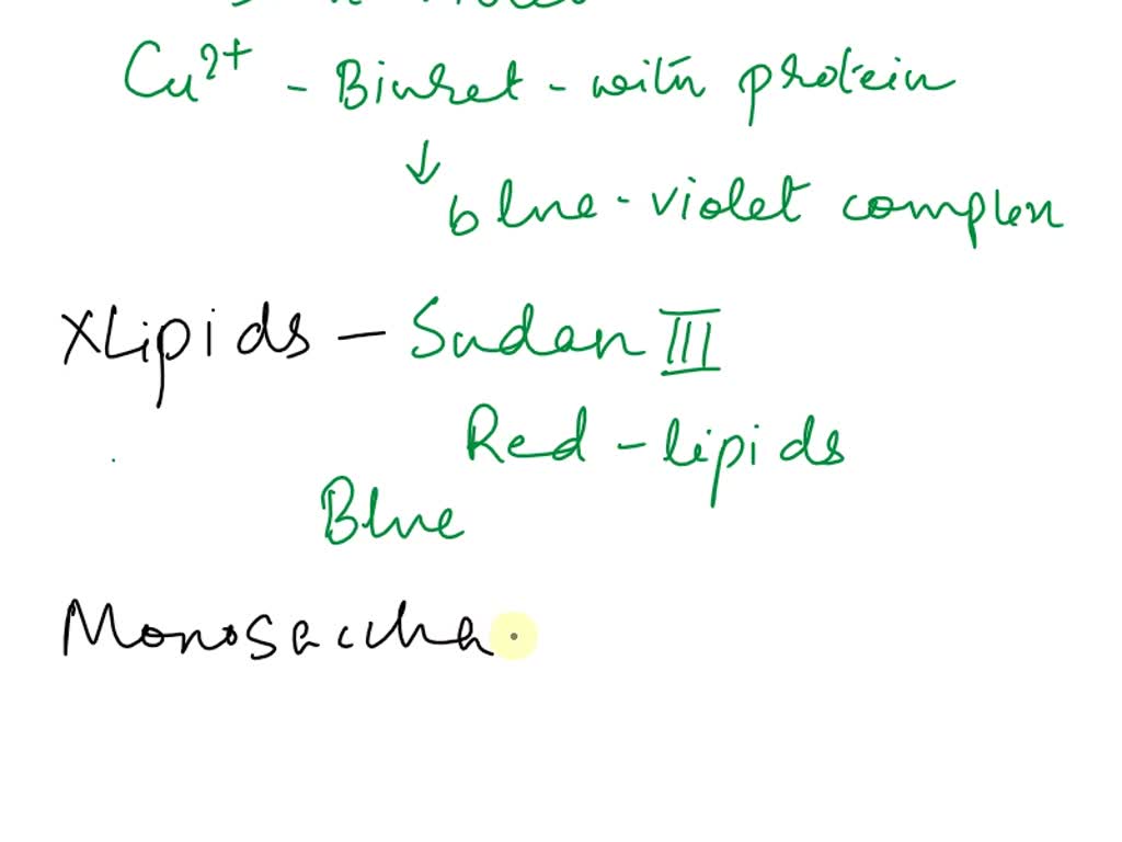 SOLVED: Benedict's test; Lugol's iodine test; Biuret test, and the ...