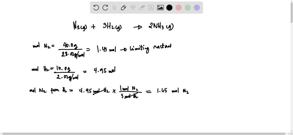 SOLVED: In the Haber process, ammonia is produced by the reaction ...