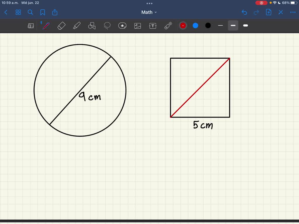SOLVED A Circle Has Diameter 9 Cm A Square Has Side Length 5 Cm Show