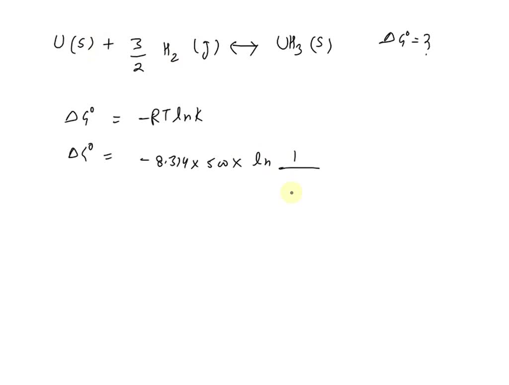 The equilibrium pressure of H2 over solid uranium and uranium hydride ...