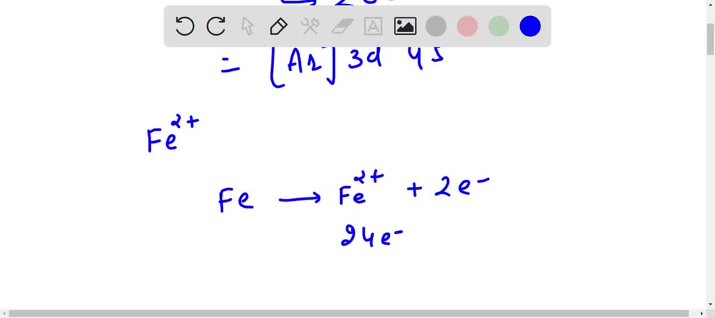 SOLVED: 69) What is the electron configuration for the Fe2+ ion? A) [Ar]4s03d6 B) [Ar]4s23d4 C ...