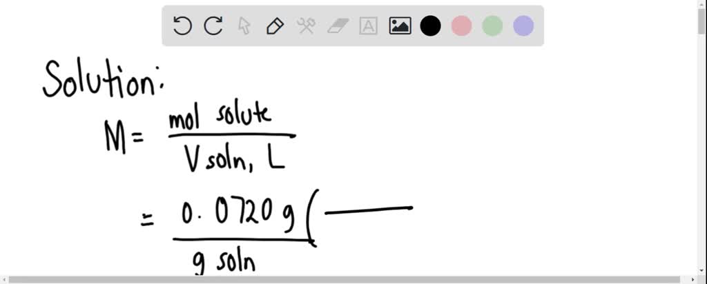 SOLVED: What is the molarity of an aqueous solution that contains 0.0720 g Câ‚‚Hâ‚†Oâ‚‚ per gram ...