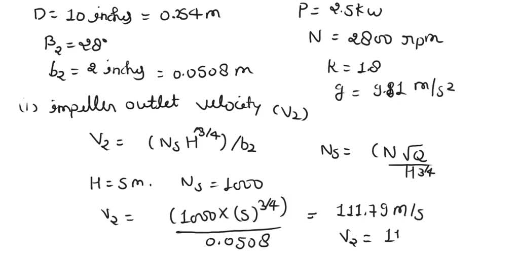 SOLVED: For a pump having the characteristics given in the centrifugal ...
