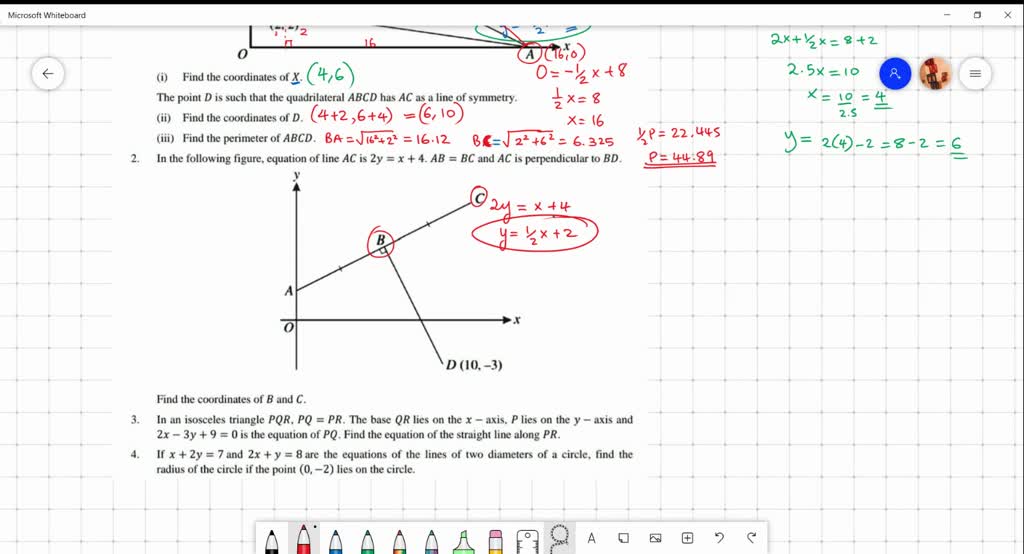 SOLVED: In the following figure, the points A and C lie on the x-axis ...