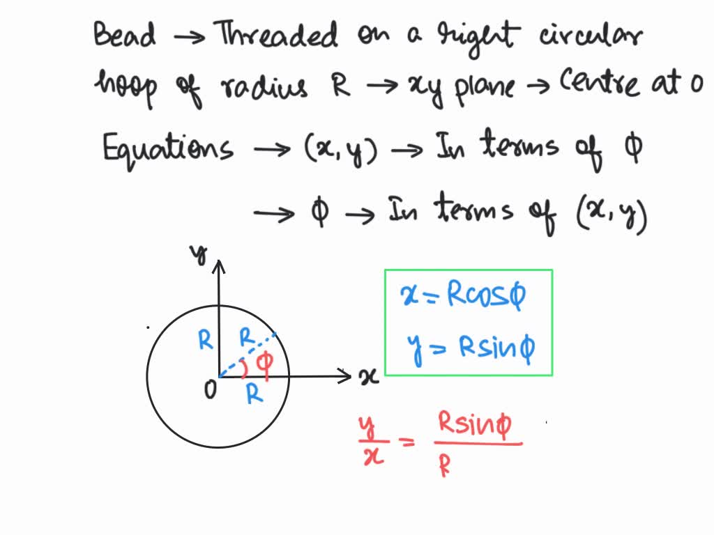SOLVED: 7.9 Consider a bead that is threaded on a rigid circular hoop ...