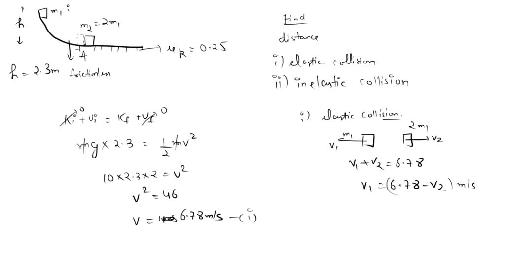 SOLVED: Chapter 09, Problem 068 GO In the figure, block 1 of mass m1 slides from rest along a ...