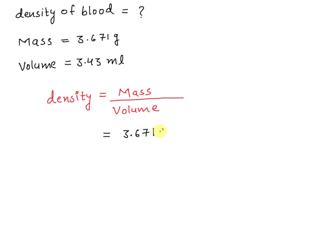 The density of blood is 1050 kg/m^3. What is the density in g/cm^3?