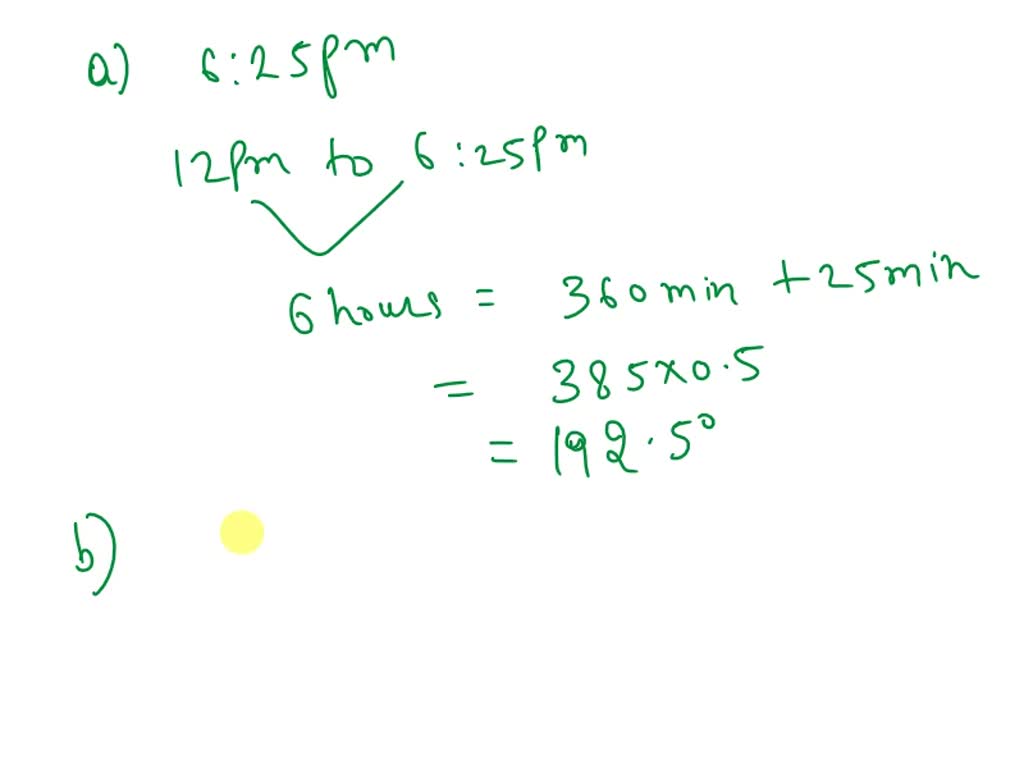 SOLVED: Find the angle between the hour hand and minute hand of a clock ...