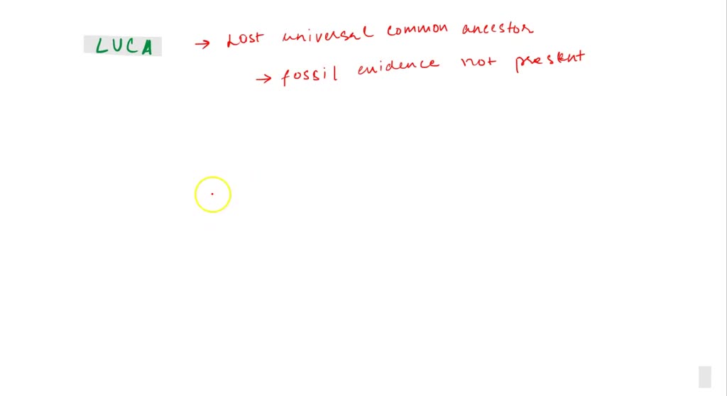 SOLVED: he Last Universal Common Ancestor (LUCA) of all living things ...