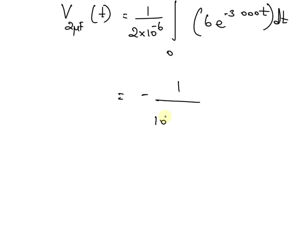 SOLVED: Determine the voltage across a 2 Î¼F capacitor after 1 ms if the current through it is ...