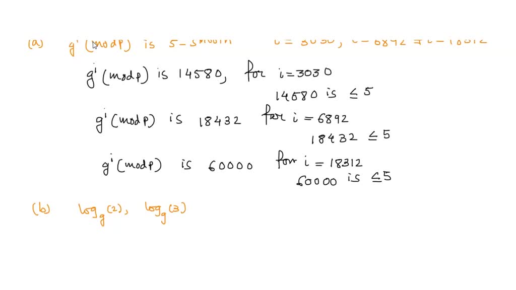 Solved 336 This Exercise Asks You To Use The Index Calculus To Solve The Discrete Logarithm 
