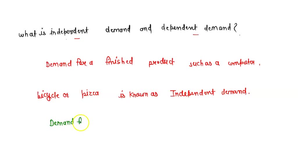 SOLVED What Is The Difference Between Independent Demand And Dependent