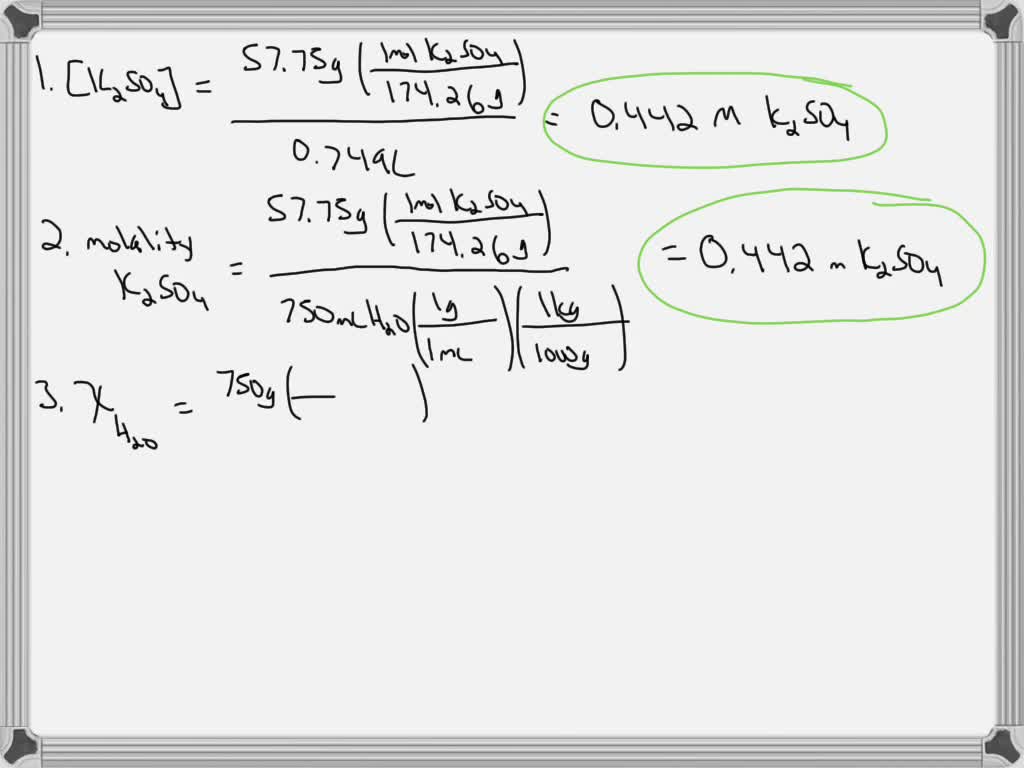 SOLVED: A solution is prepared at 25.5ºC by dissolving 51.4 g of K2SO4 ...